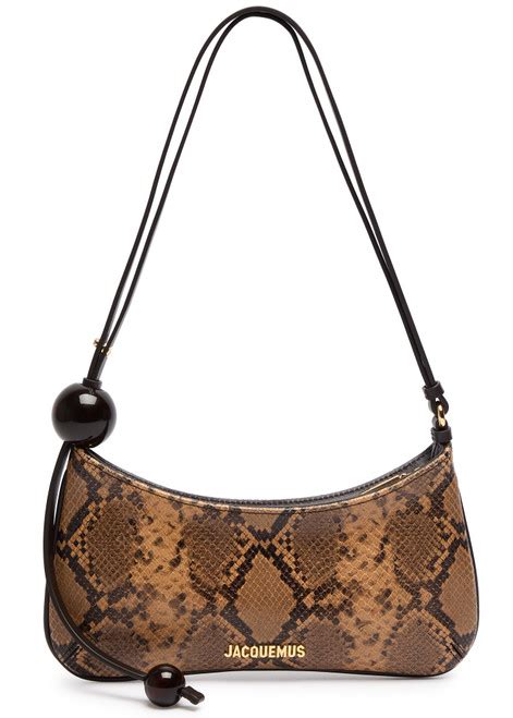 Jacquemus Le Bisou Perle Python Effect Leather Shoulder Bag Harvey
