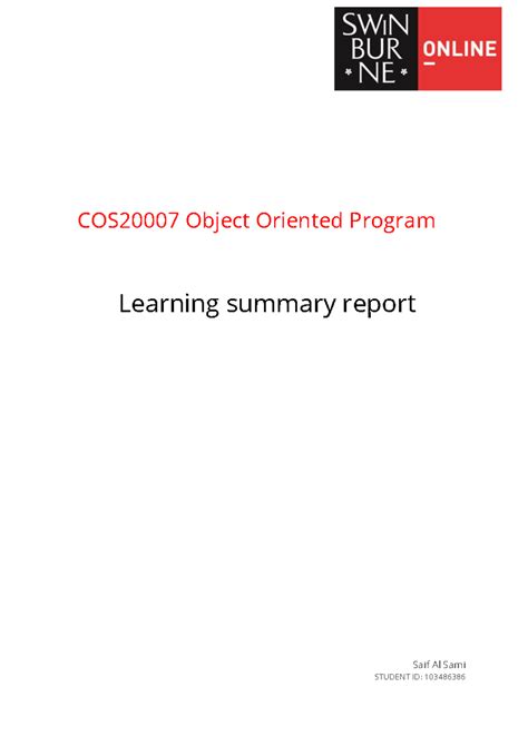learning summary report pass d credit c distinction b high distinction a self