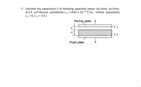 Solved Calculate The Capacitance C Of Following Chegg