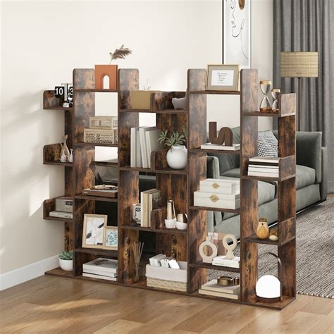 Costway 1 Pcs Bookshelf Tree Shaped Bookcase With 13 Storage Shelf