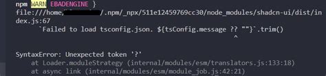 Failed To Load Tsconfig Json On Npx Shadcn Latest Init Syntaxerror Unexpected Token Issue