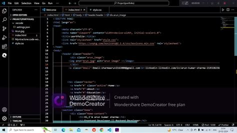 [video] create a portfolio website using html and css arun kumar