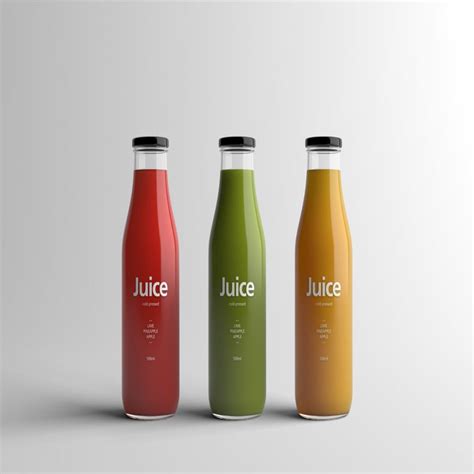 果汁玻璃瓶外观设计样机模板 Juice Bottle Packaging Mock Up 设计素材分享一流设计网
