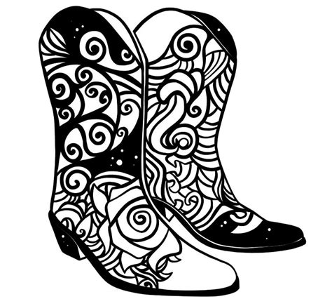 Cowboy Boots Mandala Decal Boot Decal Mandala Decal Wall Decal