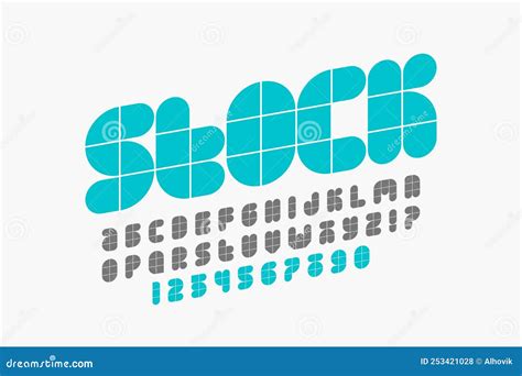 Modular Style Font Stock Vector Illustration Of Conceptual 253421028