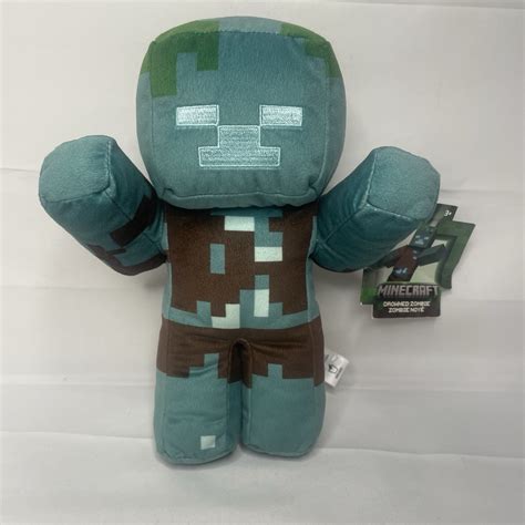 Minecraft Drowned Zombie 8” Plush 2023 Nwt Mattel
