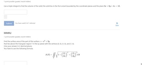 Solved 1 Point Possible Graded Results Hidden Use A