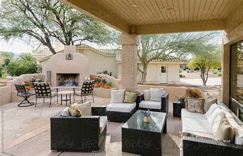 Outdoor Patio In Desert By Stocksy Contributor Raymond Forbes Llc