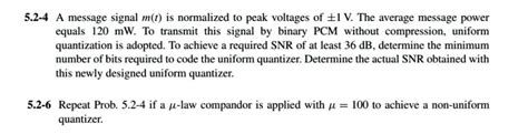 analog and digital communication 5 2 4 a message signal m t is