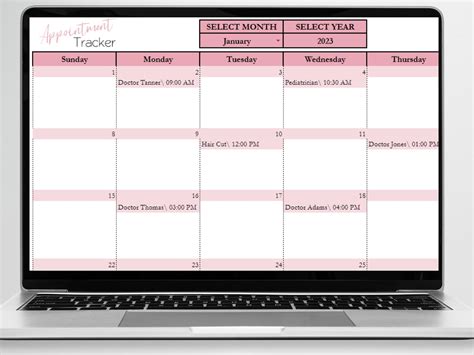 Appointment Tracker Excel Spreadsheet Appointment Template Etsy