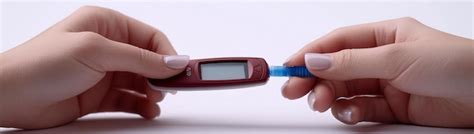 Red Glucometer In Hands Created With Generative Ai Technology Premium