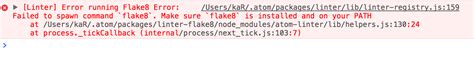 Failed To Spawn Command `flake8` · Issue 537 · Atomlinterlinter