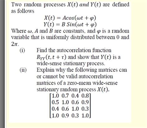solved two random processes x t and y t are defined as