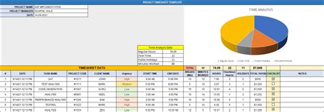 Time Tracking Template Project Management Templates
