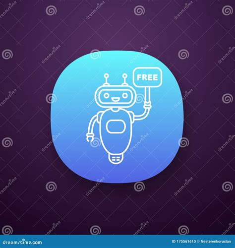 Chatbot With Free In Speech Bubble App Icon Stock Vector Illustration