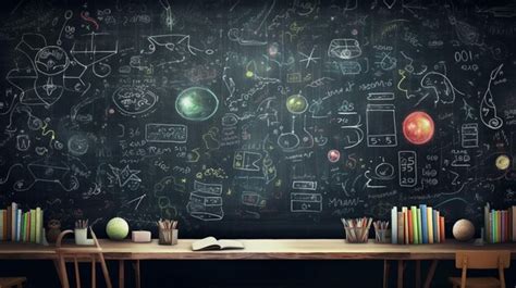 Premium Ai Image Chalkboard With Computer Science Class Background