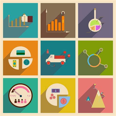 긴 그림자 벡터와 평면 아이콘의 개념 Eps Ai Uidownload