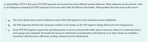 Solved A Tcp Sessions Are Full Duplex Which Means That Data