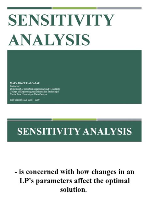 Sensitivity Analysis Part 1 Pdf Mathematical Optimization Sensitivity Analysis