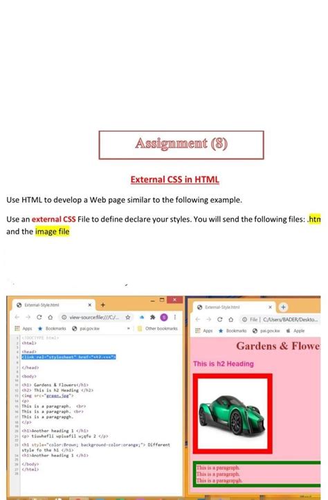 Solved Assignment 7 Internal Css In Html E Html To Develop