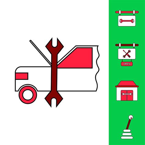 아이콘 및 자동차 서비스 장비 벡터 컬렉션 Eps Ai Uidownload