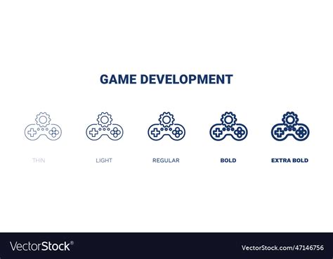 Game Development Icon Thin Light Regular Bold Vector Image
