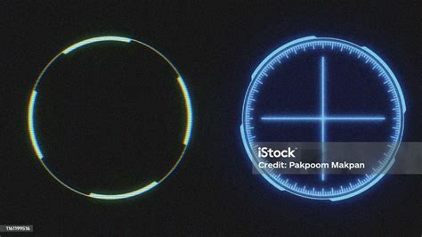 Hud 미래 스핀 서클 십자선 요소 모양 대상 모니터 사용자 통신 인터페이스 개념 그래픽 사용자 인터페이스에 대한 스톡 벡터 아트 및 기타 이미지 그래픽 사용자