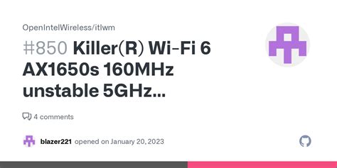 Killer R Wi Fi AX S MHz Unstable GHz Performance Issue OpenIntelWireless