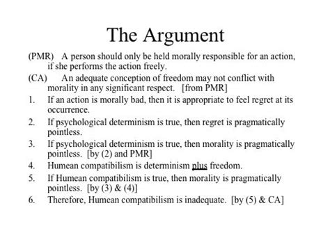 Jamess Argument Against Soft Determinism