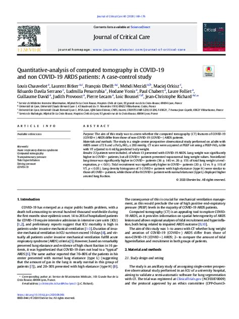 Pdf Quantitative Analysis Of Computed Tomography Scans Of The Lungs