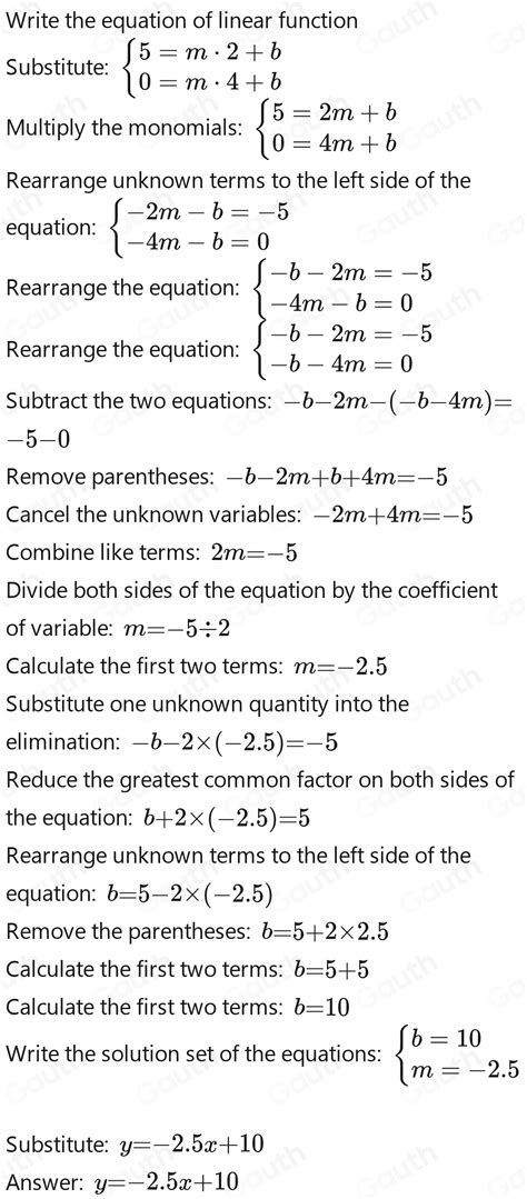 Solved What Is The Equation A A Line Parsing Through 25 And 40