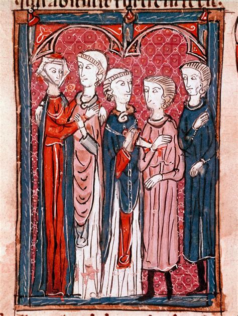 History Of Canonical Law Engagement Scene Miniature From Decret De