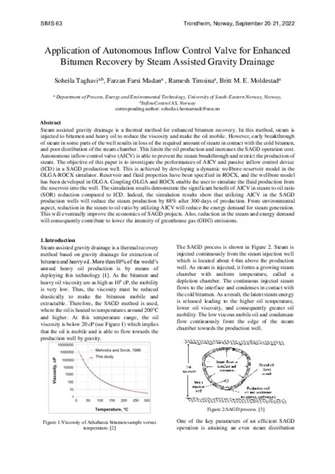 Pdf Application Of Autonomous Inflow Control Valve For Enhanced Bitumen Recovery By Steam