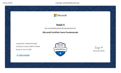 Yatish S On Linkedin Happy To Share That I Have Achieved A New Certification Microsoft