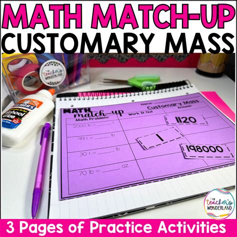 Customary Mass Math Sorts Math Centers Review Interactive Notebook
