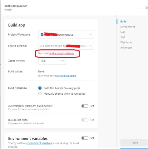 Ios You Must Add A Shared Scheme In Appcenter Stack Overflow