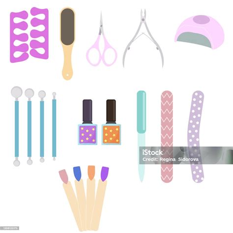 매니큐어 도구 네일 파일 바니시 가위 점 Uv 램프 벡터 그래픽 가위에 대한 스톡 벡터 아트 및 기타 이미지 가위 손톱 줄 핀셋 Istock