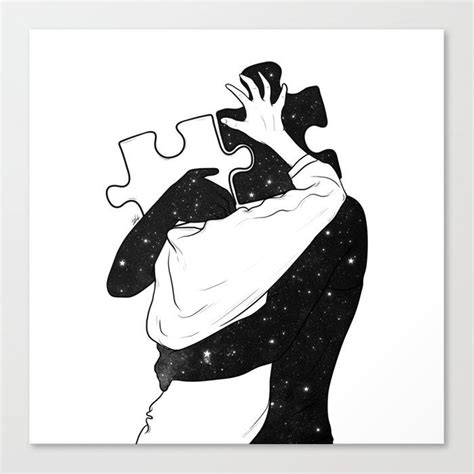 The Puzzle Love Canvas Print By Muhammed Salah Medium Line Art Drawings Romantic Art Sketches