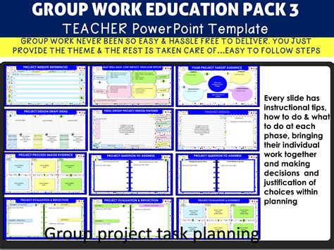 Group Work PowerPoint Template Babe Project Teacher Lesson Babe Activity Group