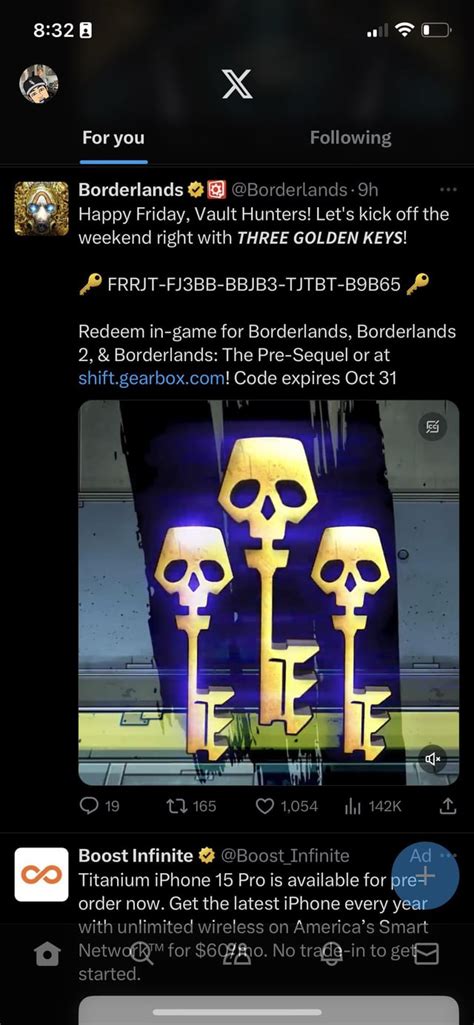 We Got 2 New Codes For Keys One Of Them Being Another Diamond Dont Miss Out 😁 Rborderlands3