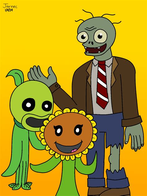 Pvz Peashooter Sunflower And Browncoat By Jarnec On Deviantart