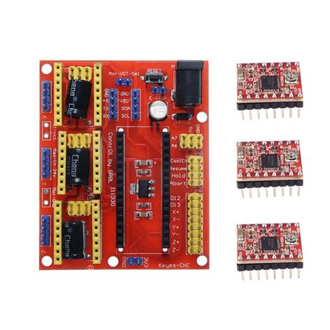 Плата расширения Cnc Shield V4 для Arduino Nano 3 драйвера A4988