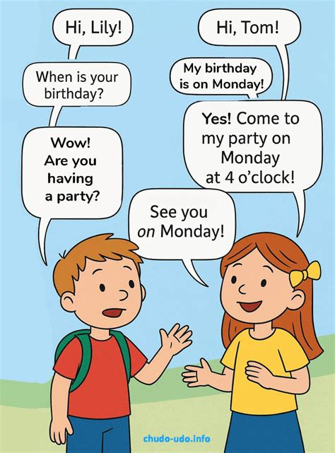 Диалоги с использованием предлогов времени на английском языке для детей в картинках в 2025 г