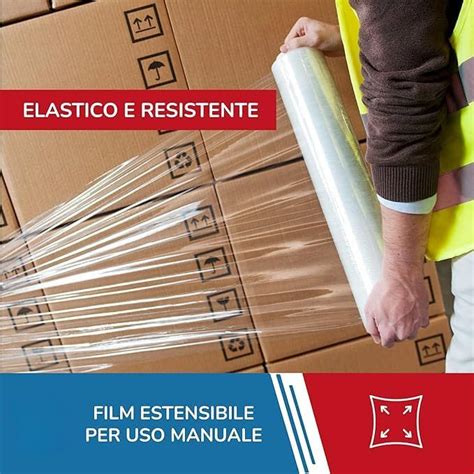 Pellicola Stretch 6 Estensibile Imballo 24 Kg Cadauno 23 Micron Nero