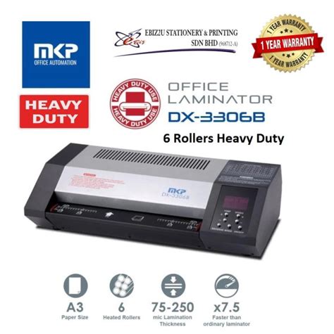 Mkp Dx 3306b A3 Heavy Duty 6 Rollers Laminating Machine Digital