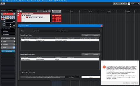 Crashdump In Cubase Project Logical Editor Cubase Steinberg Forums