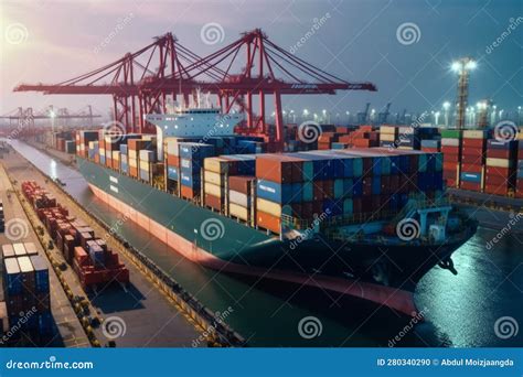 dynamic container ship operations at bustling international freight