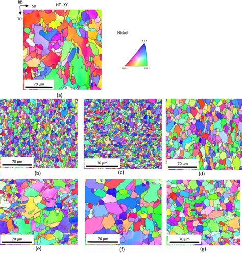 Inverse Pole Figures Ipf Maps For Samples A Heat Treated