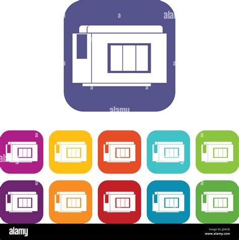 Inkjet Printer Cartridge Icons Set Stock Vector Image And Art Alamy