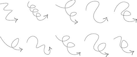 Premium Vector Curly Dotted Arrow Collection